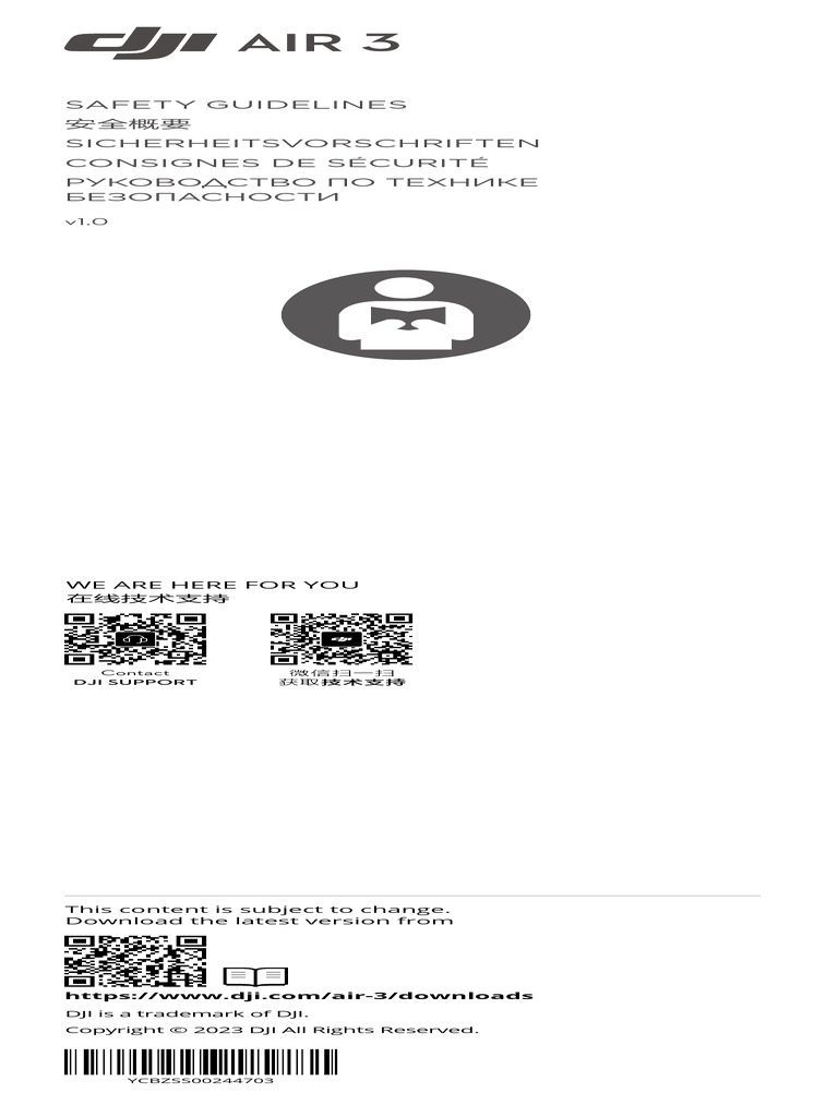 DJI Air 3 Safety Guidelines DJI RC 2 5langs | PDF