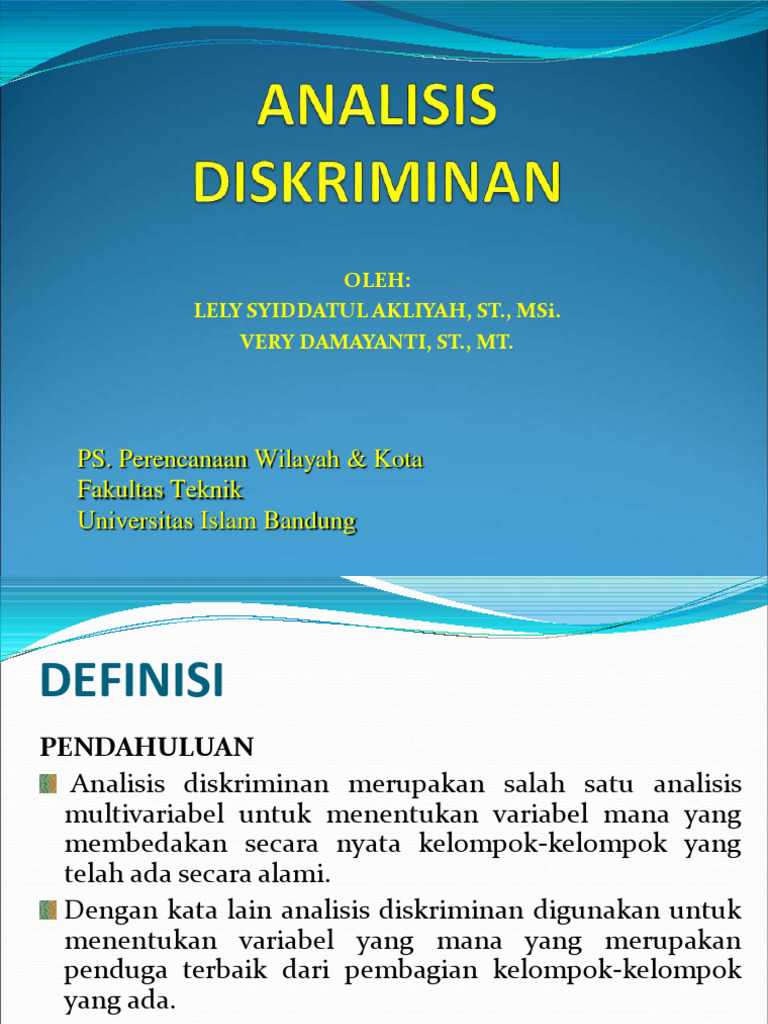 Analisis Diskriminan | PDF