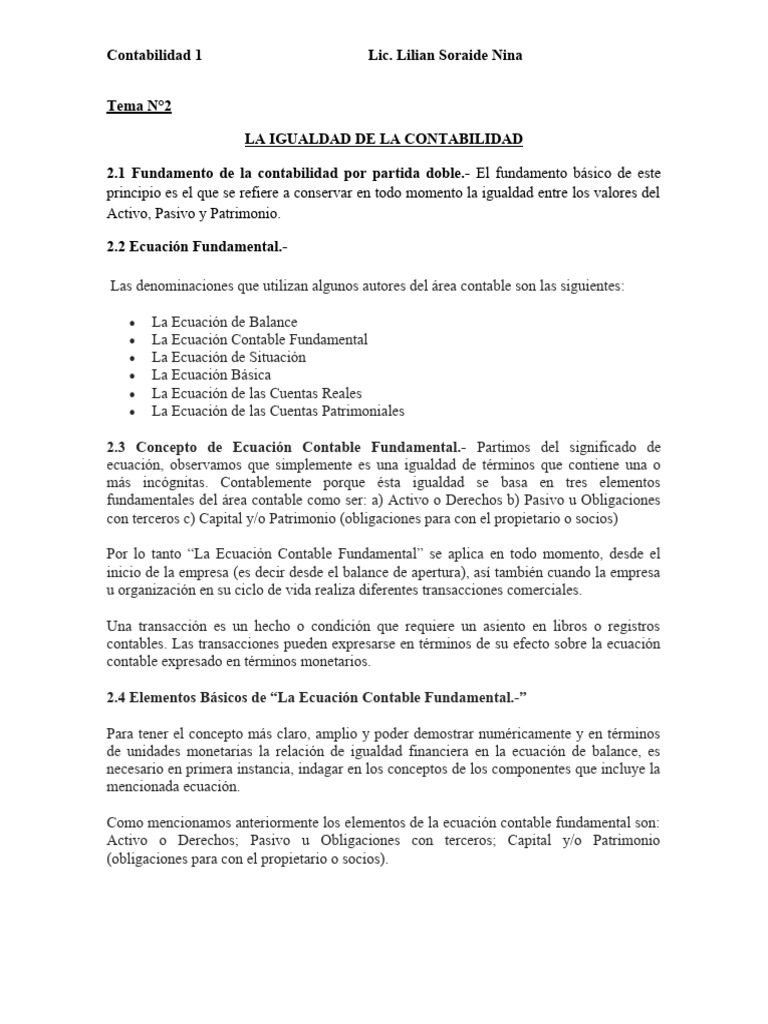 Tema N°2 Ecua Contab | PDF | Contabilidad | Deuda
