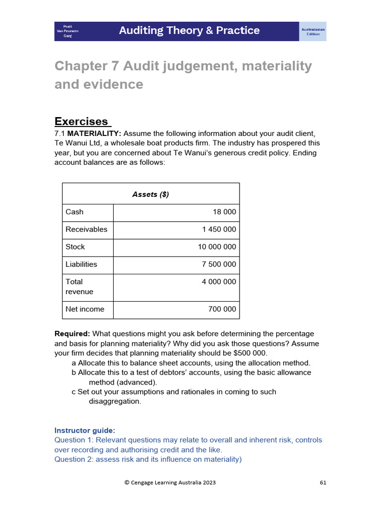 Session 4 CH 7 | PDF | Audit | Equity (Finance)