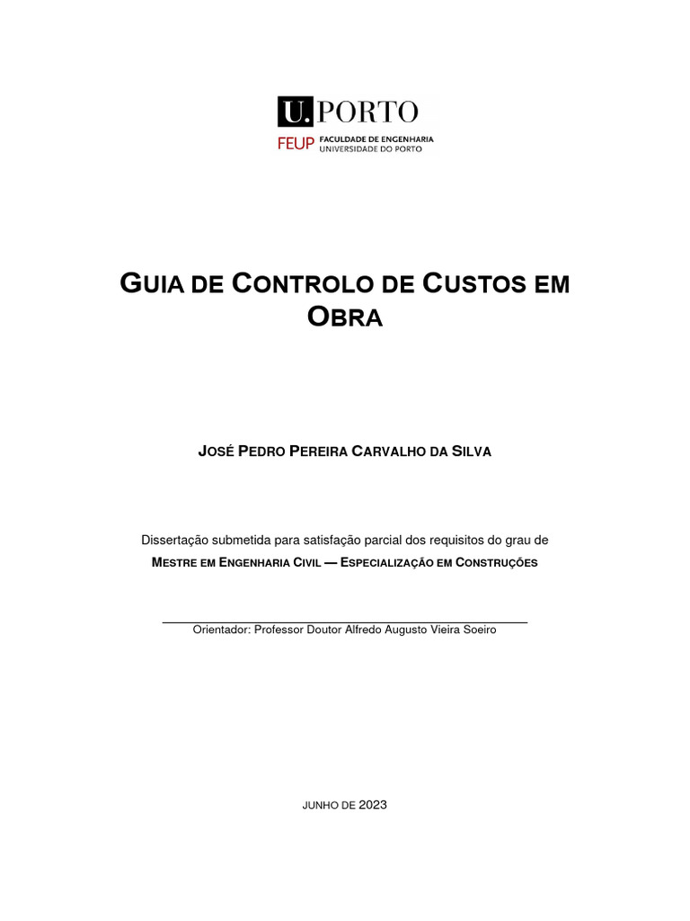 Guia de Controlo de Custos em Obra | PDF | Despesa | Engenharia