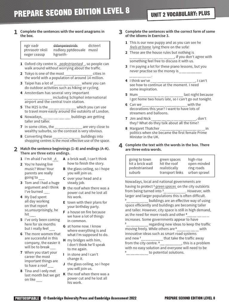 PREPARE L8 Vocabulary Unit 02 Plus | PDF