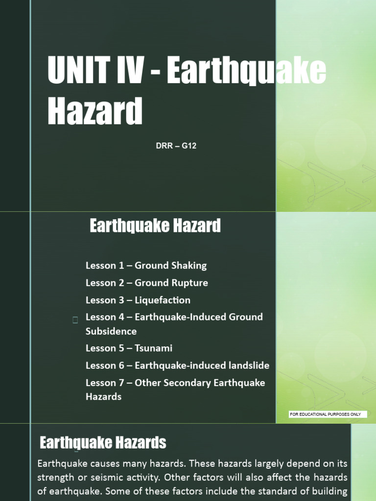 Unit 4 DRR G12 Checked | PDF | Earthquakes | Tsunami
