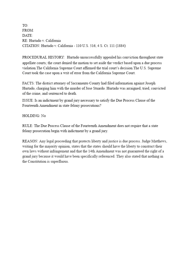 Bill of Rights Case Briefs | PDF | Incorporation Of The Bill Of Rights ...