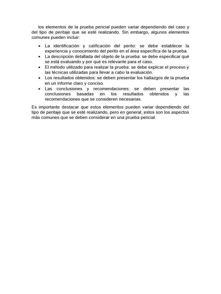 Los Elementos de La Prueba Pericial | PDF