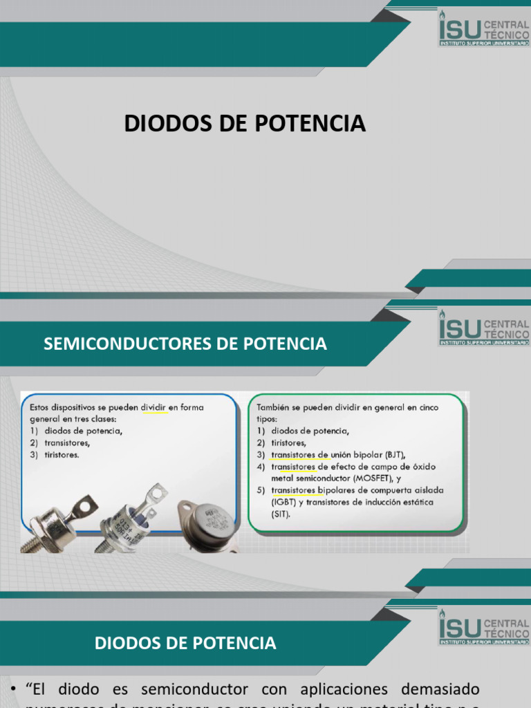 Diodos de Potencia: Guía Técnica | PDF | Semiconductores | Diodo