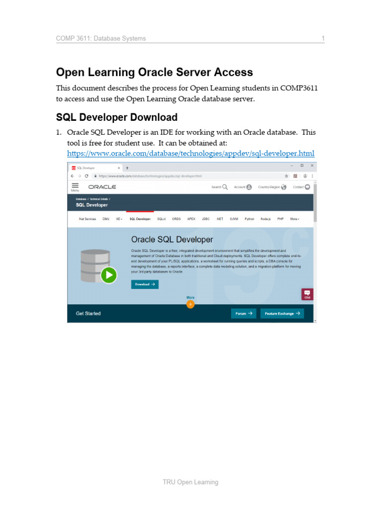 COMP 3611 Oracle Access Guide | PDF | Databases | Oracle Corporation