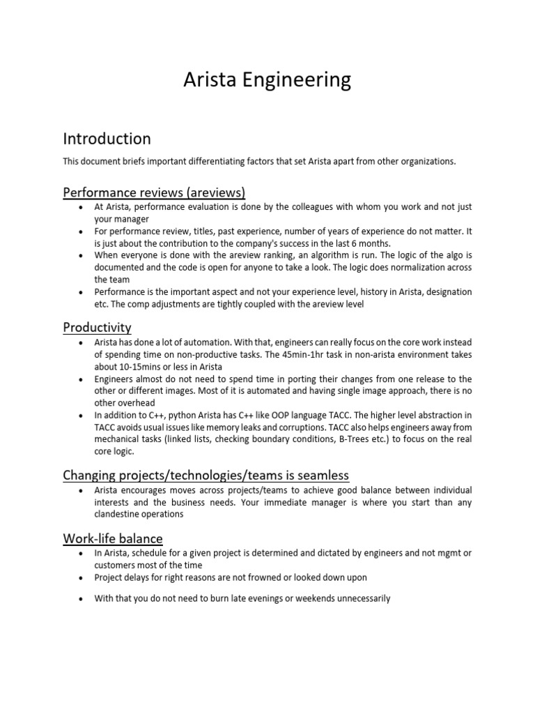 Arista Engineering | PDF | C++ | Computing