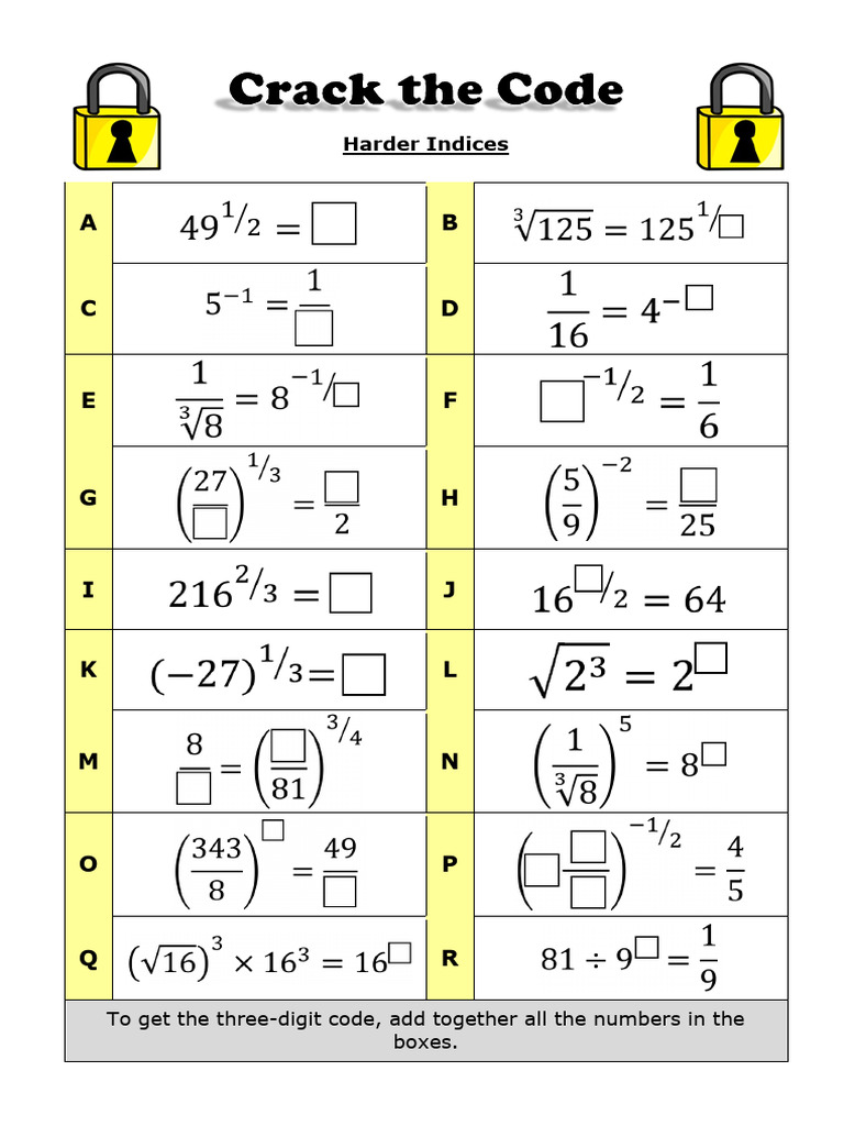 Harder Indices Crack The Code | PDF