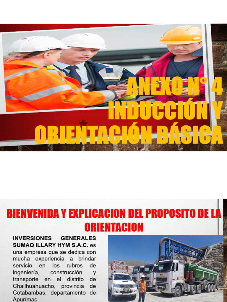 Capacitacion Induccion Anexo 4 | PDF | Seguridad y salud ocupacional ...