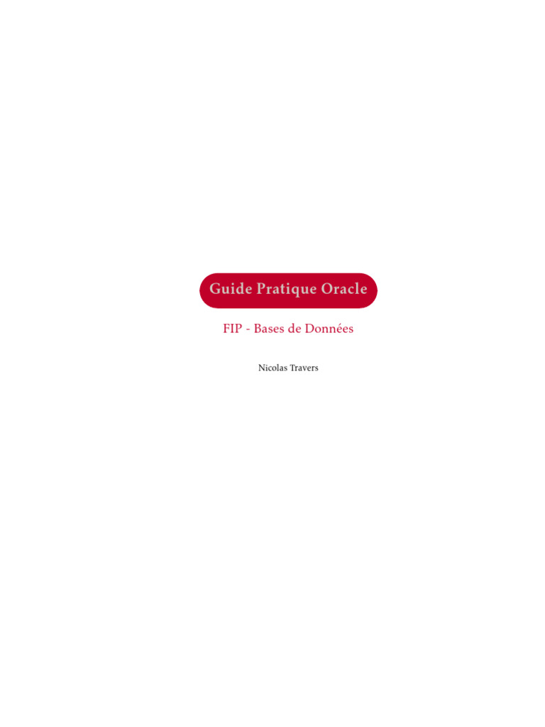 Guide Pratique pour Oracle SQLDeveloper | PDF | Bases de données ...