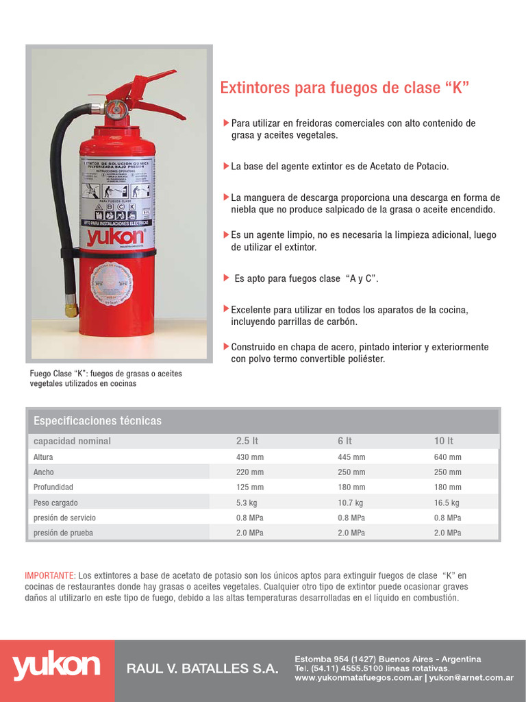 Extintores Clase K | PDF | Materiales