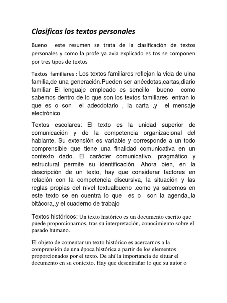 Clasificas Los Textos Person Ales | PDF | Correo electrónico | Comunicación