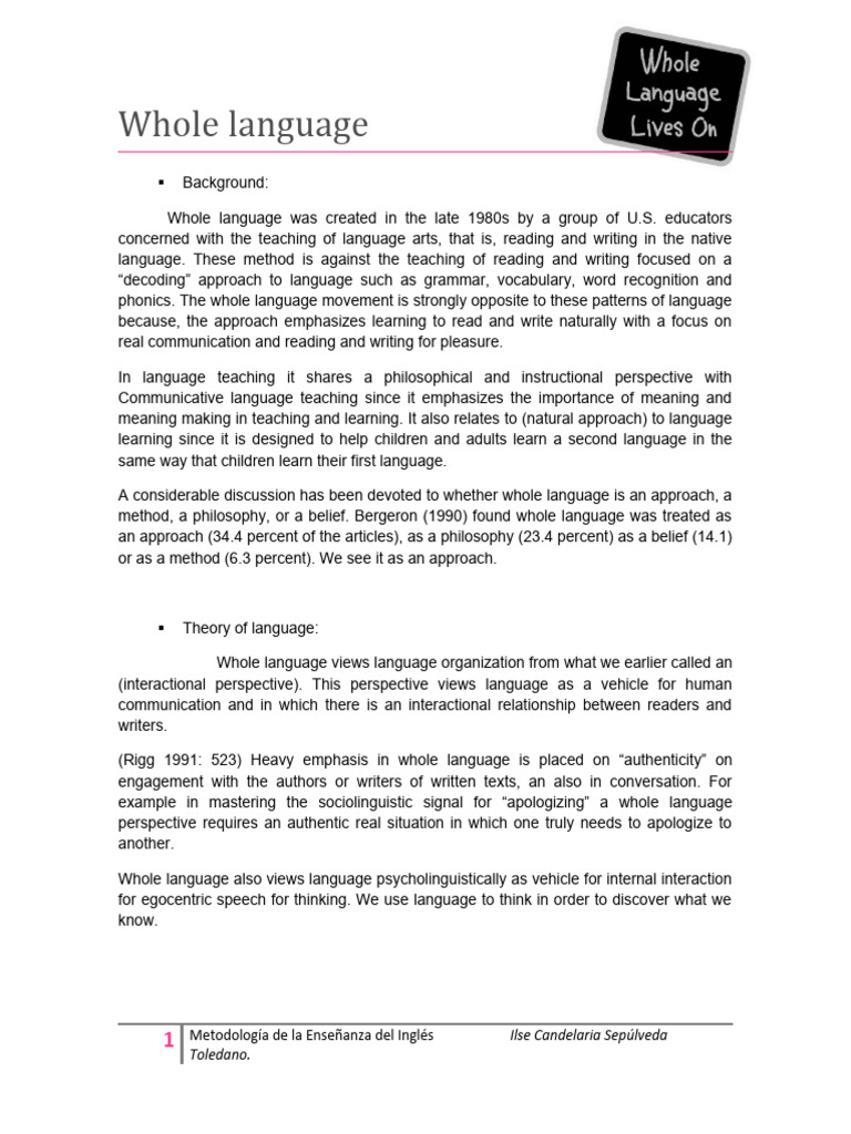 Whole language learning | Download Free PDF | Constructivism ...