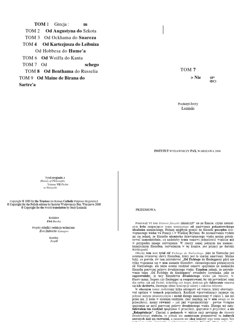F. Copleston - Historia Filozofii VII (Od Fichtego Do Nietzschego) | PDF