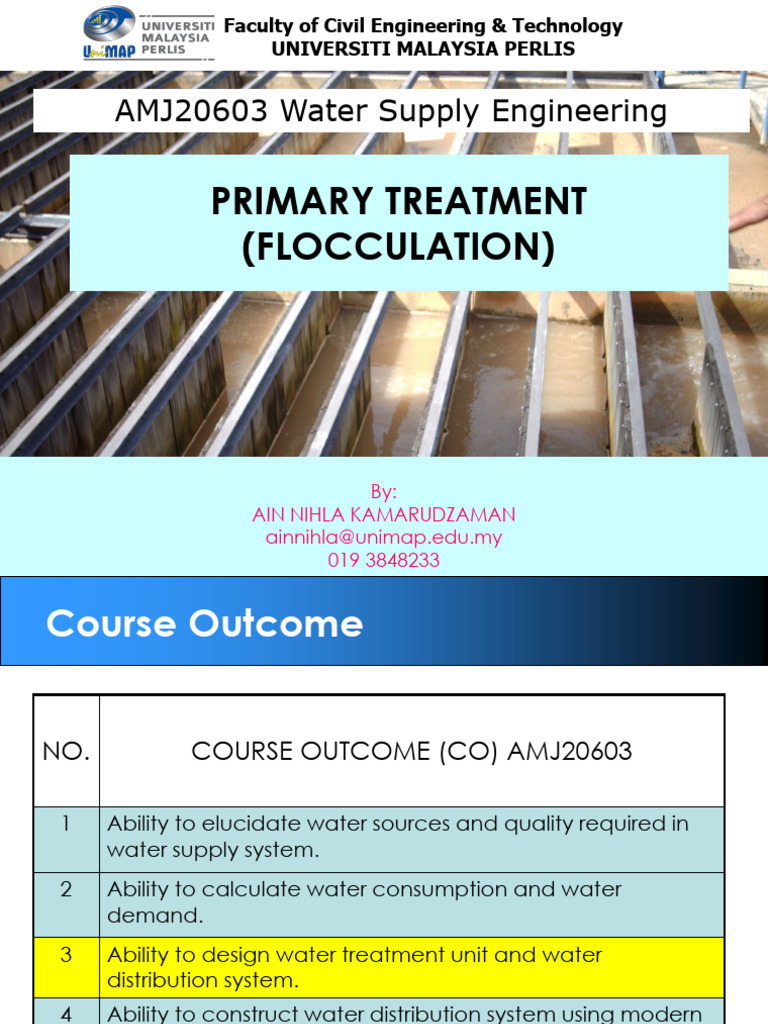AMJ20603 Chapter 4 Primary Treatment (Flocculation) | PDF | Chemical Engineering | Mechanical ...