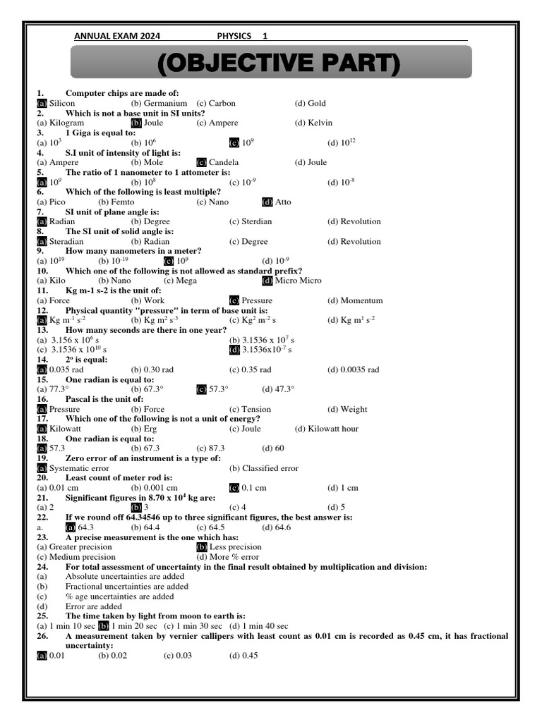 1y Phy 2024 | PDF | Sound | Acceleration