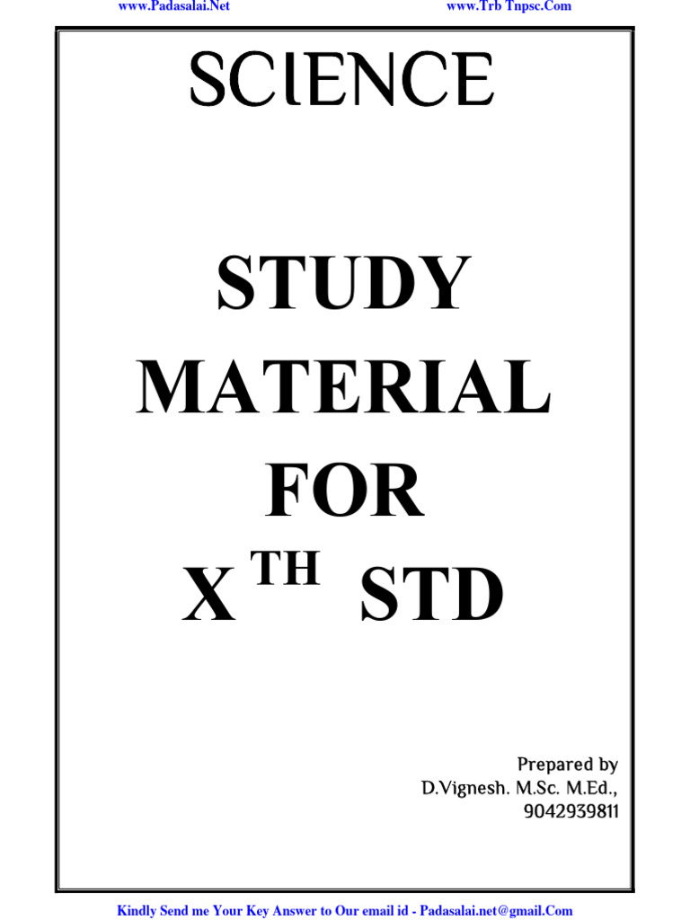 10th Science Full Study Material English Medium PDF Download | PDF ...
