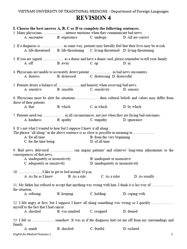 Revision 4 Tacn - U7-12 | PDF | Health Care | Patient