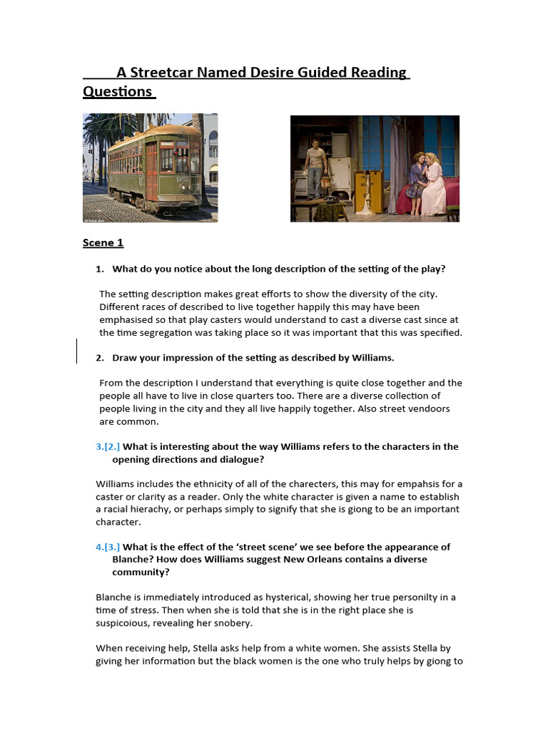 Streetcar Whole Text Guided Reading 28.9.23 | PDF