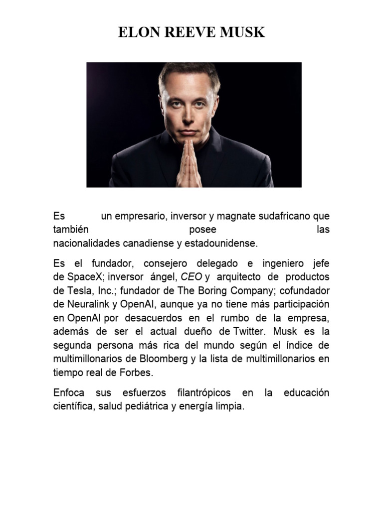 Elon Musk | PDF | Ciencias sociales