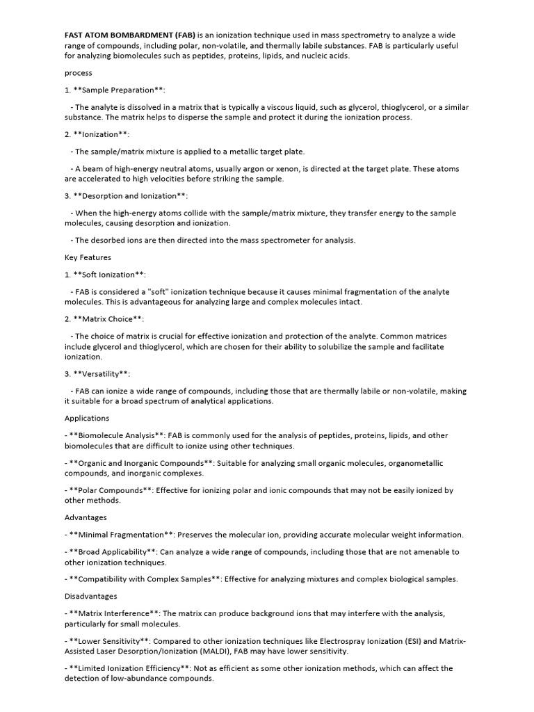 Fab | PDF | Time Of Flight Mass Spectrometry | Mass Spectrometry