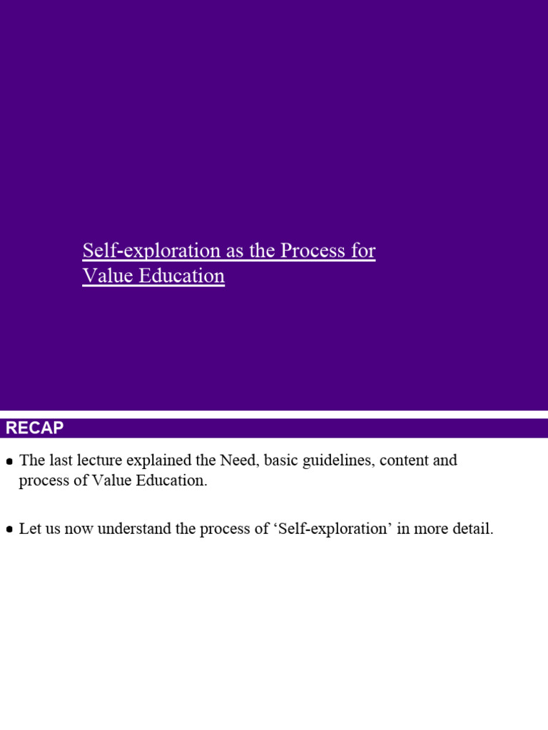 Self Exploration As The Process For Valu | PDF | Psychological Concepts | Psychology