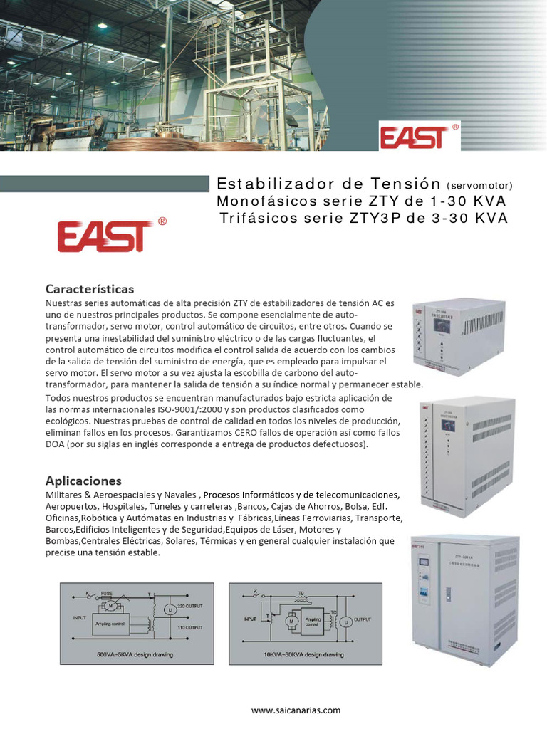 Estabilizadores de Tension A Servomotor East Zty Mono y Trif 1-30 Kva 13 | PDF | Motores ...