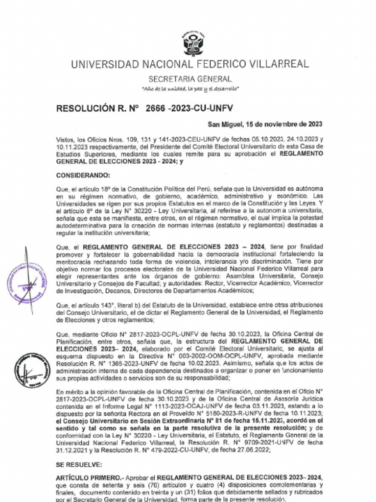 Reglamento 2023 2024 | PDF