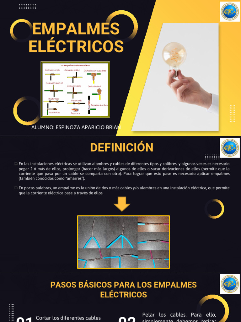Empalmes Eléctricos-Espinoza Aparicio Brian | PDF | Aislador ...