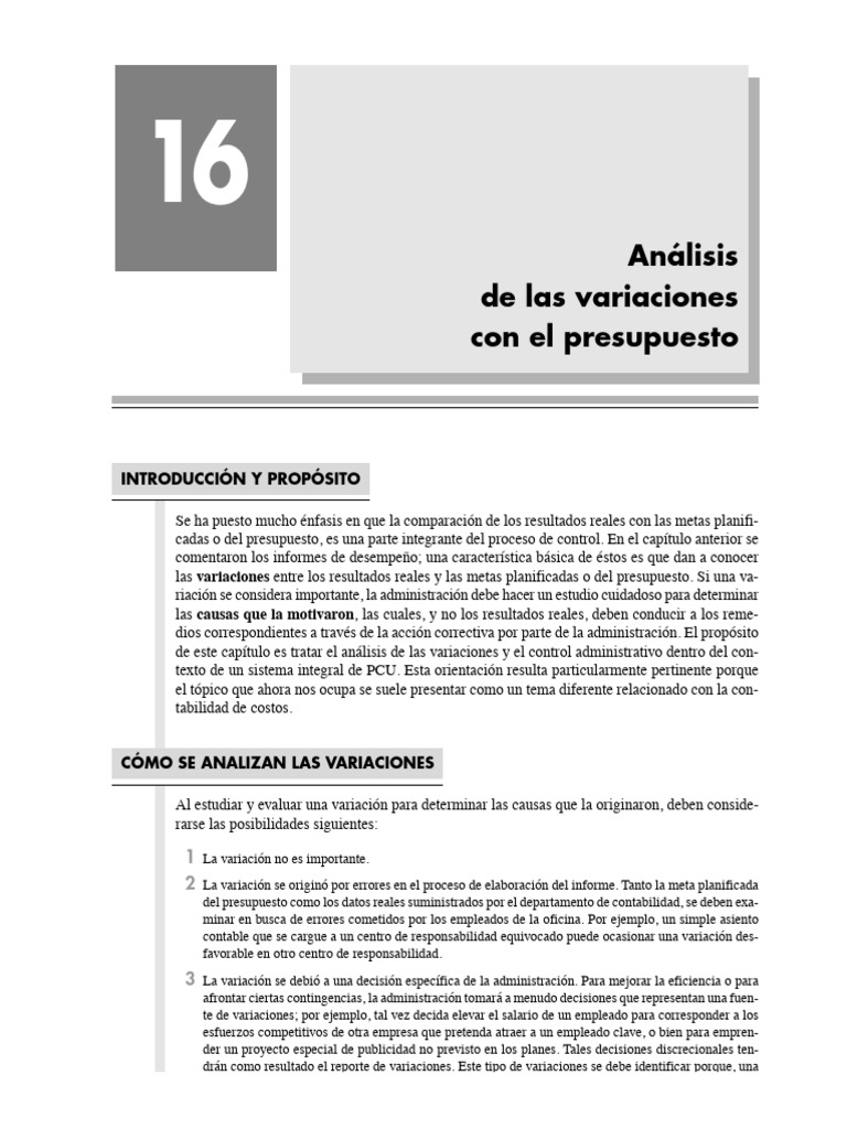 Analisis de Variaciones | PDF | Presupuesto | Negocios económicos