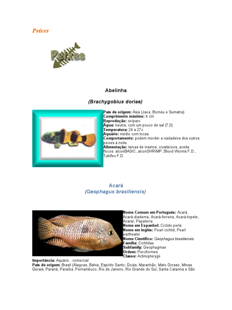 Peixes | PDF | Peixes | Aquário