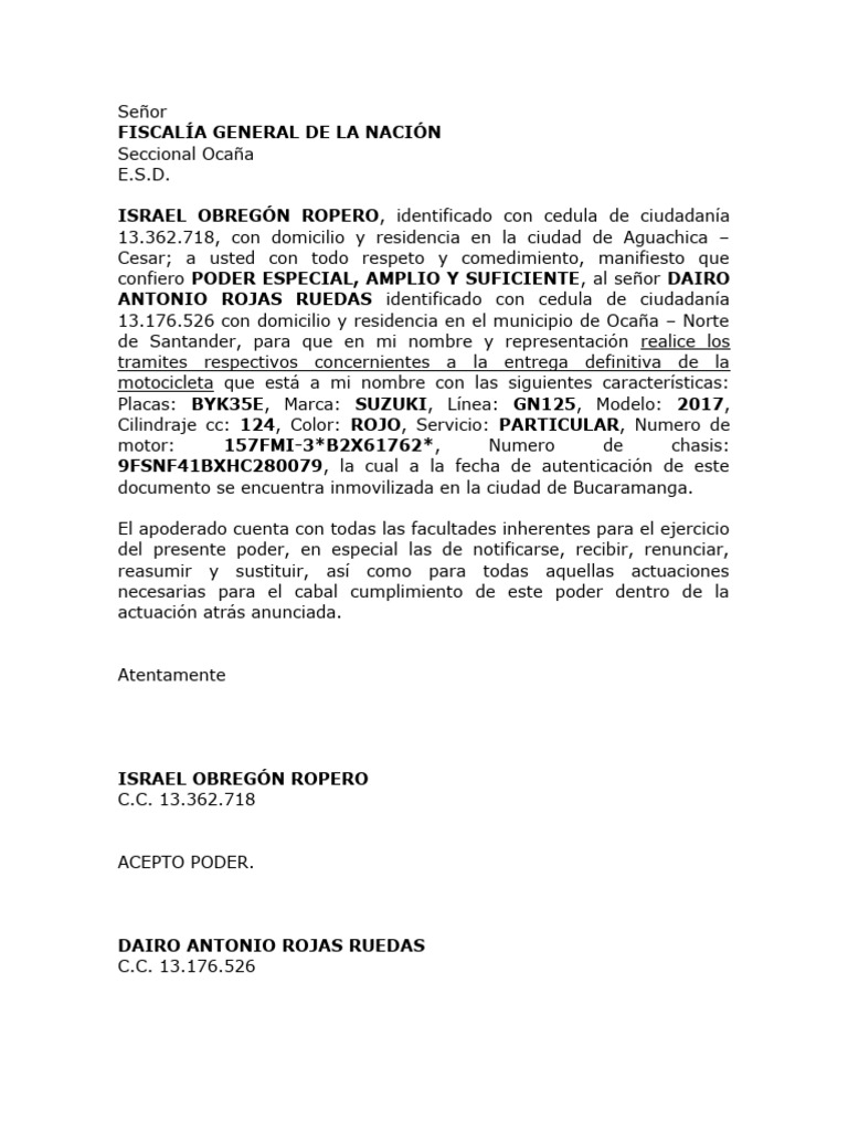 Poder Dairo Rojas | PDF