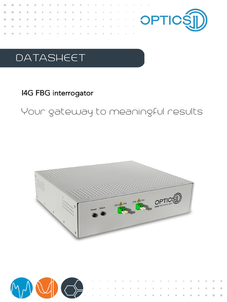 I4G FBG Interrogator - Datasheet | PDF | Sensor | Electrical Engineering