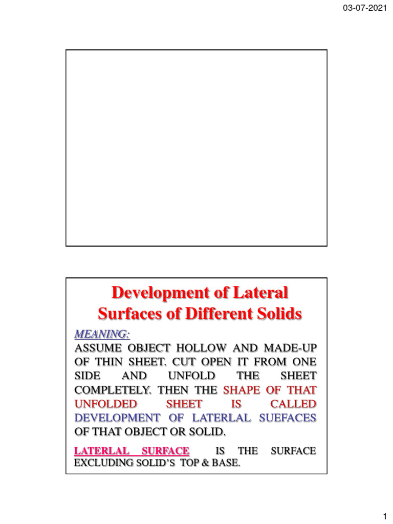 Development of Lateral Surfaces in Solids | PDF | Elementary Geometry ...