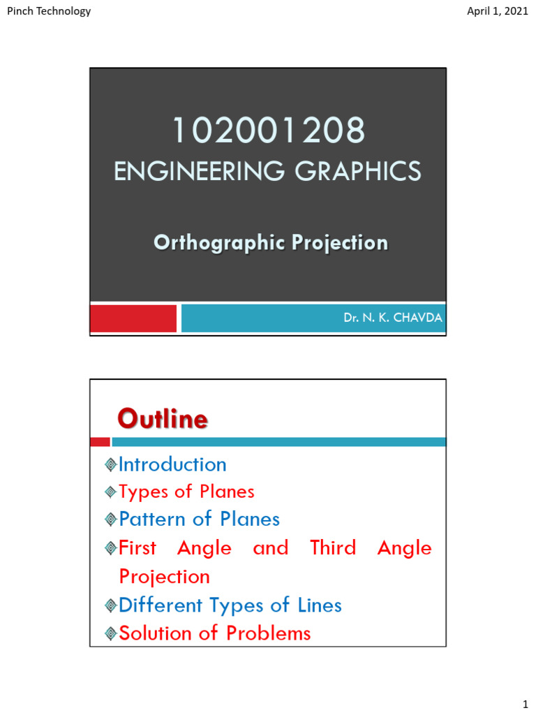 Orthographic Projection I For Eg Pdf Drawing Euclidean Geometry