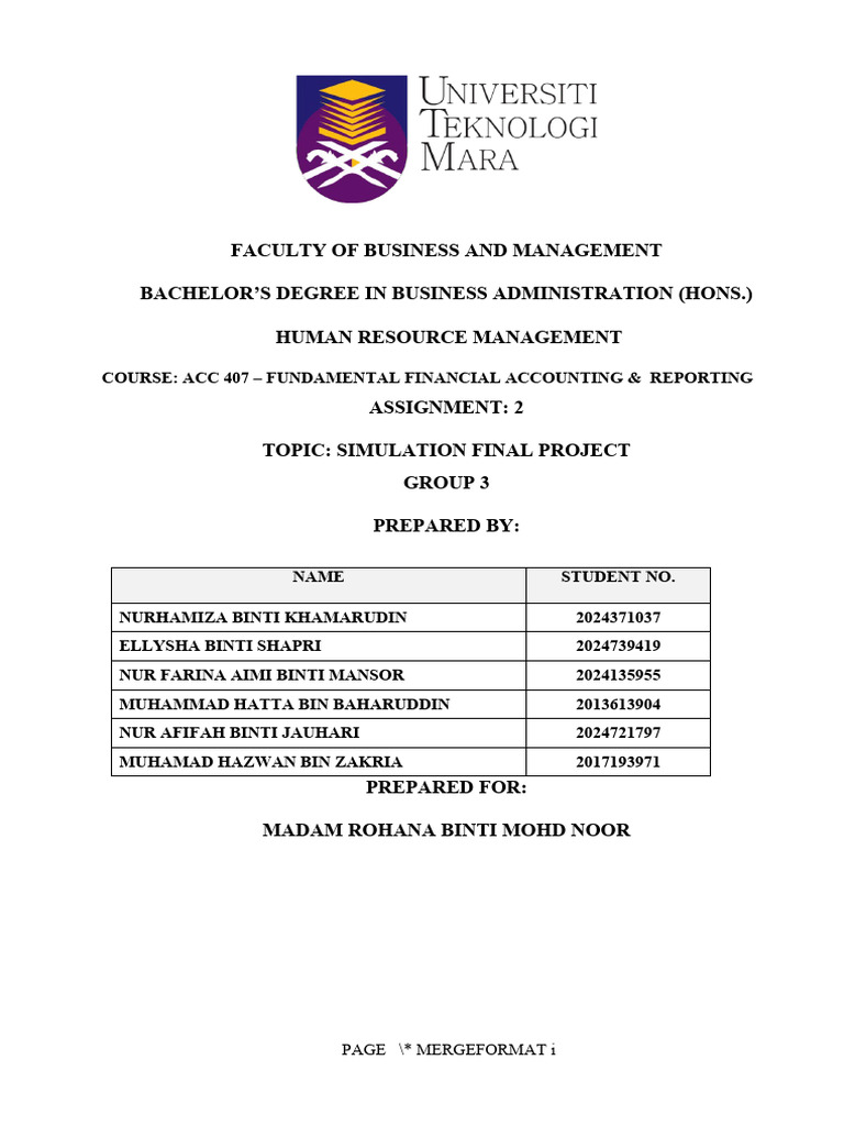ACC Assignment 2 - GROUP 3 - Progress 2.0 | PDF | Payments | Credit