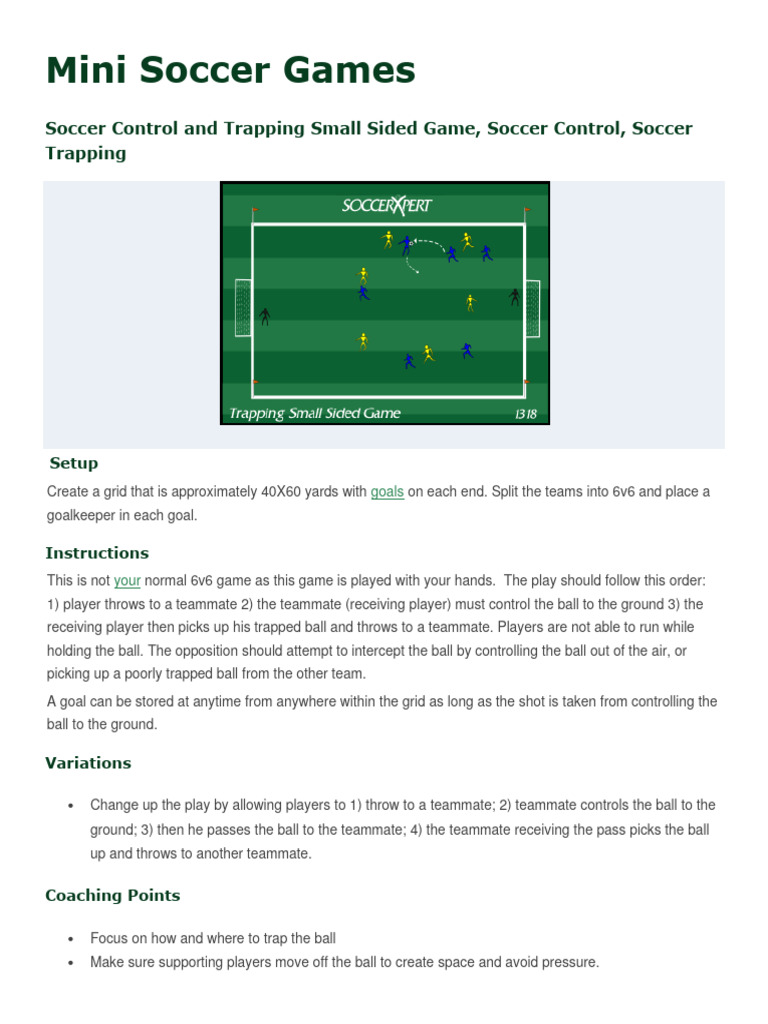 Mini Soccer Games Author EMSA MainSoccercoach | PDF | Association ...
