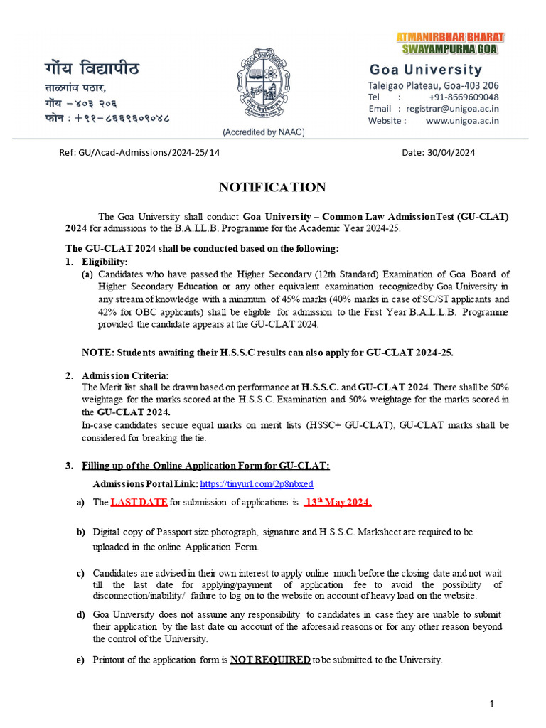 Gu Clat 2024 25 Final | PDF