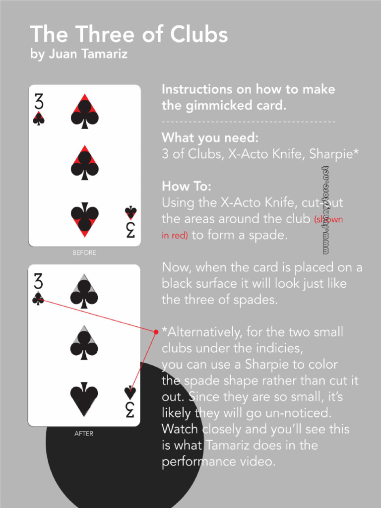 Magic Card Three Gimmick Guide | PDF