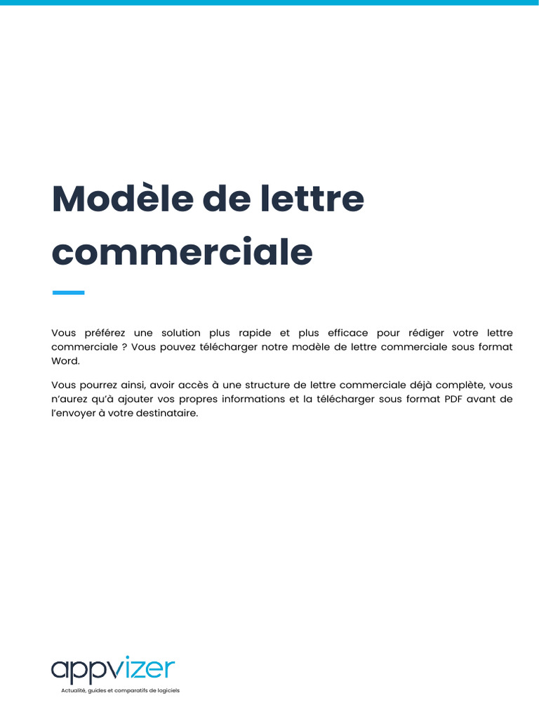 Modèle de lettre commerciale à télécharger | PDF