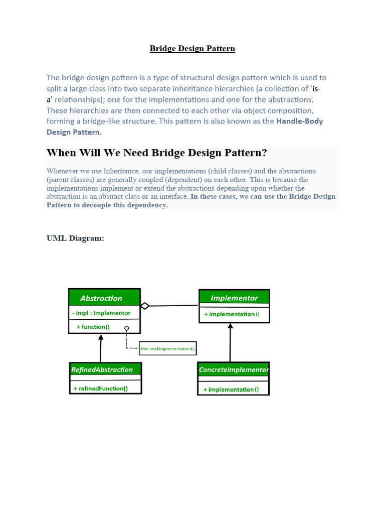 Bridge Design Pattern - Exp4 | PDF | Class (Computer Programming ...