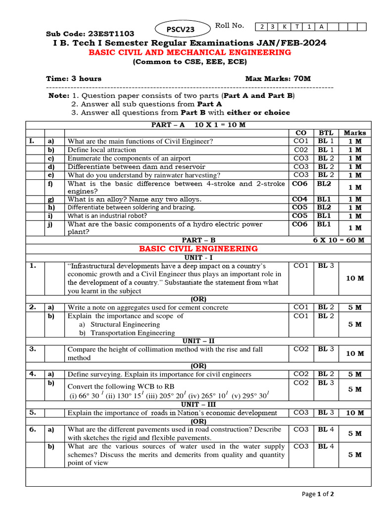 Basic Civil and Mechanical Engineering | PDF | Engineering | Civil ...
