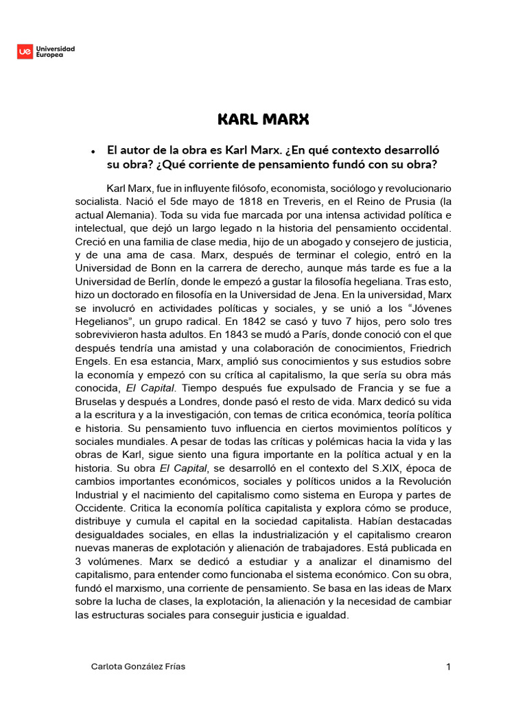 Introducción al Pensamiento de Marx | PDF | Karl Marx | marxismo