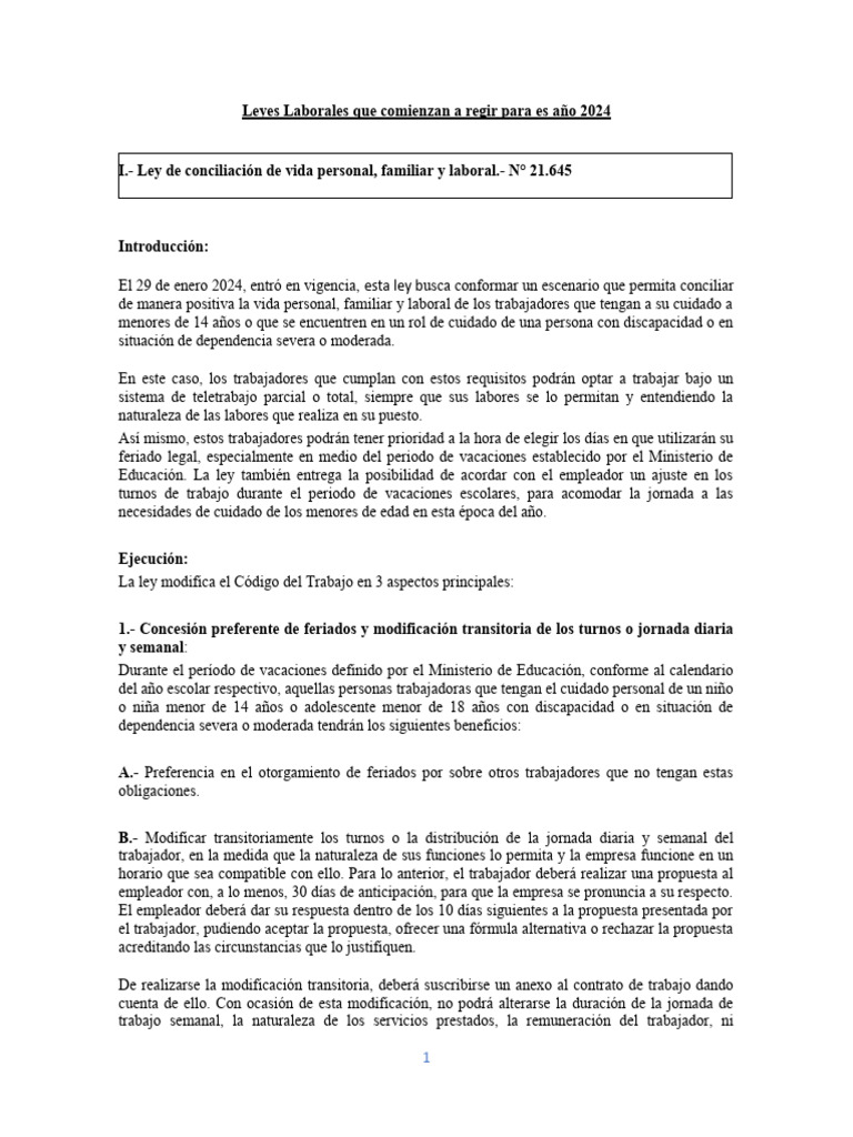 Leyes Laborales Que Comienzan A Regir para Es Año | PDF | Derecho ...