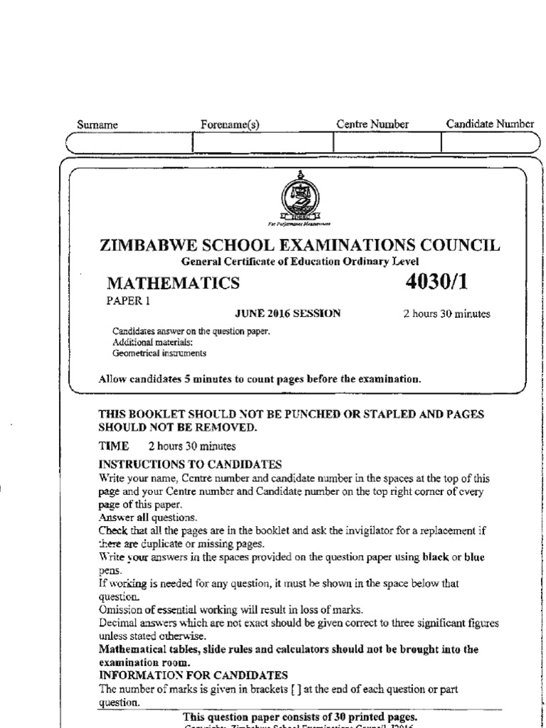 o-levels mathematics 2016 | Download Free PDF | Significant Figures | Decimal