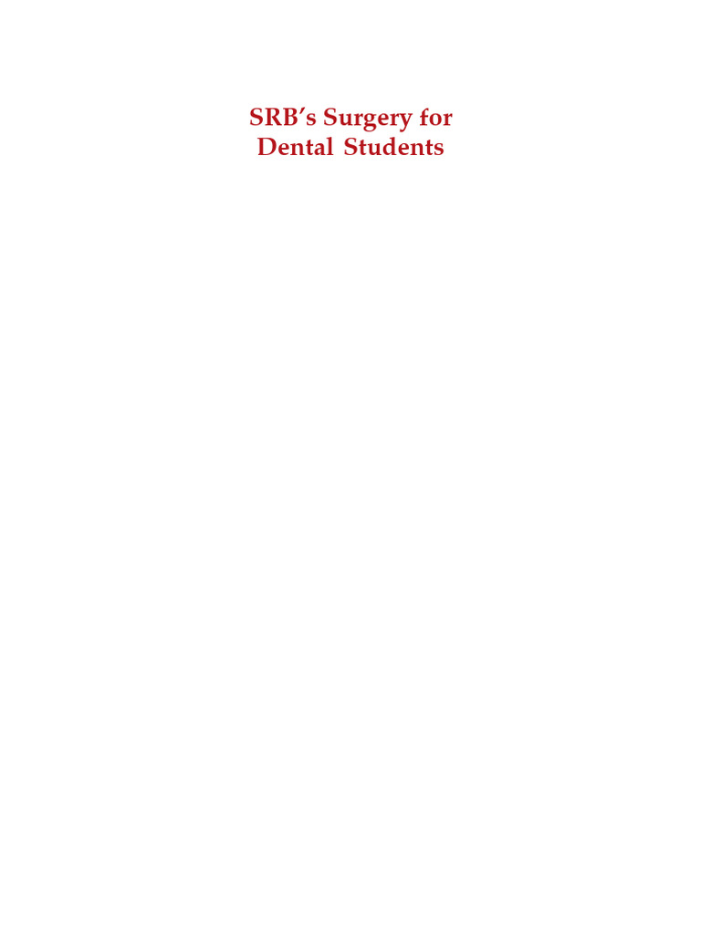 SRB’s Surgery for Dental Students - 1st Ed. (2008) | Download Free PDF ...