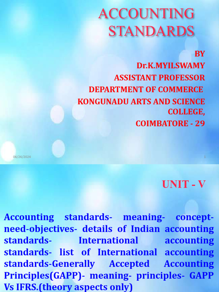 Accouting Standards | PDF | International Financial Reporting Standards | Generally Accepted ...