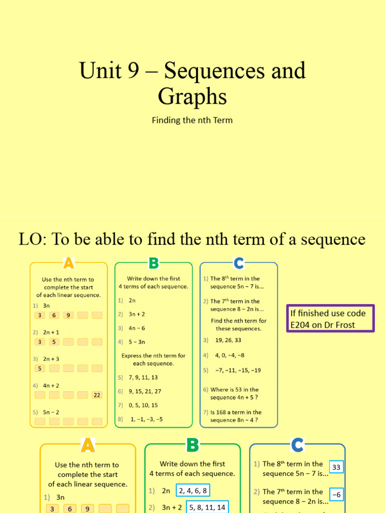 Finding The NTH Term | PDF | Mathematical Concepts | Mathematics