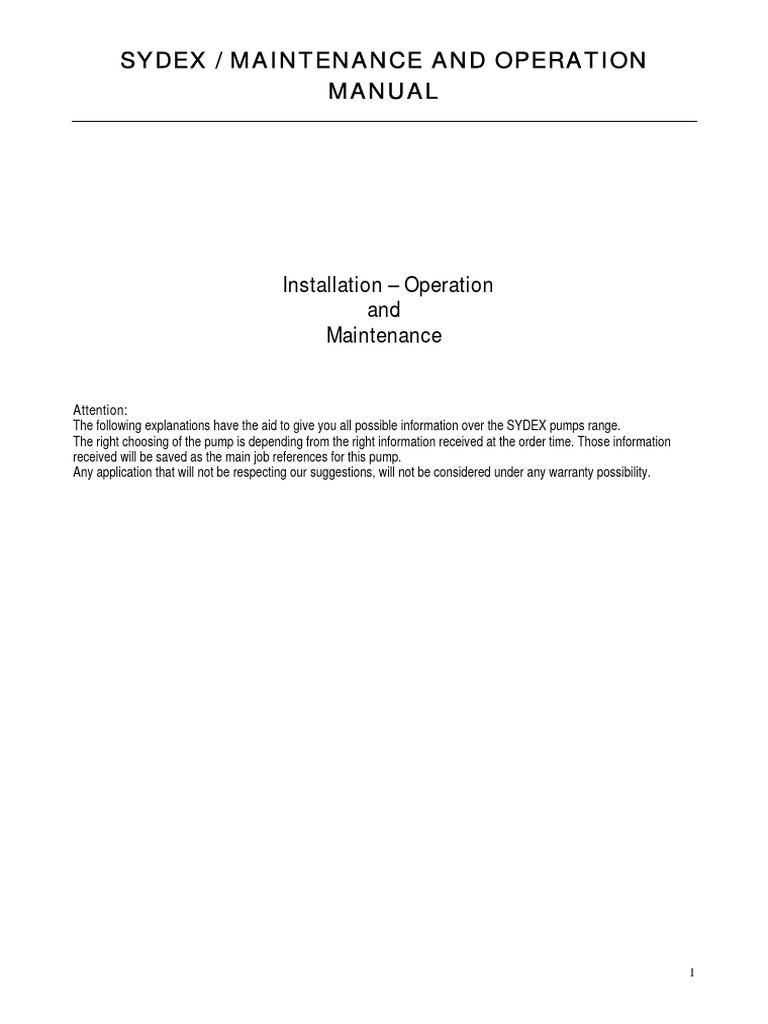 Sydex LK Manual | PDF | Pump | Valve